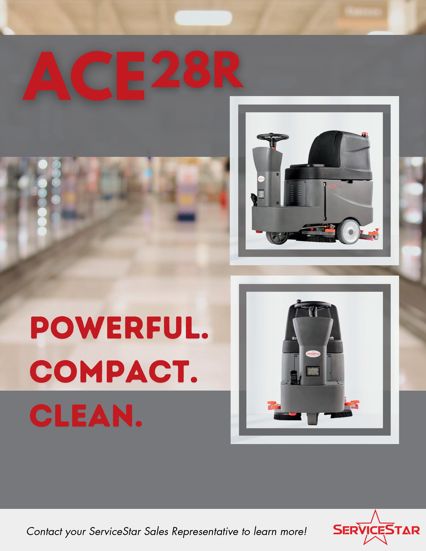 ACE 28R Ride On Floor Scrubber – ServiceStar